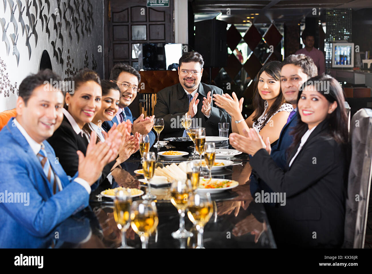 Group Business Peoples colleagues Clapping Hands Business Success Party ...