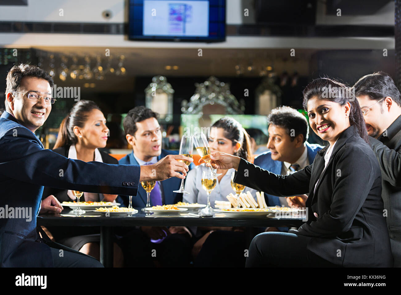 Group Business People Colleagues Company Success Celebration Party ...