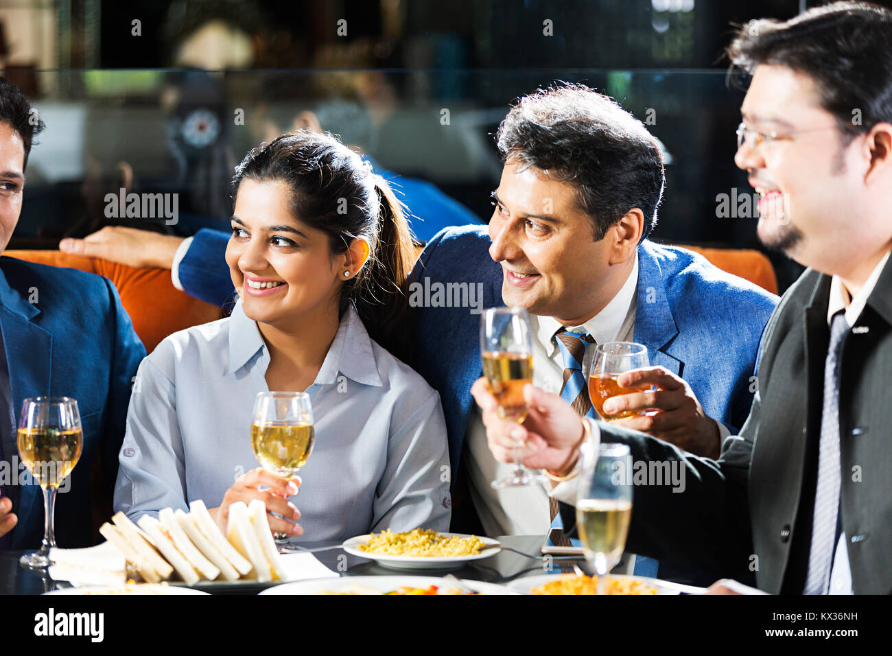 Group Business People Colleague Dinner Company Reception Party In ...