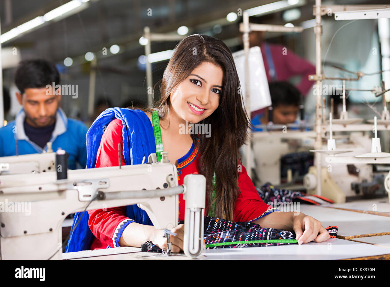 Indian woman sewing hi-res stock photography and images - Alamy