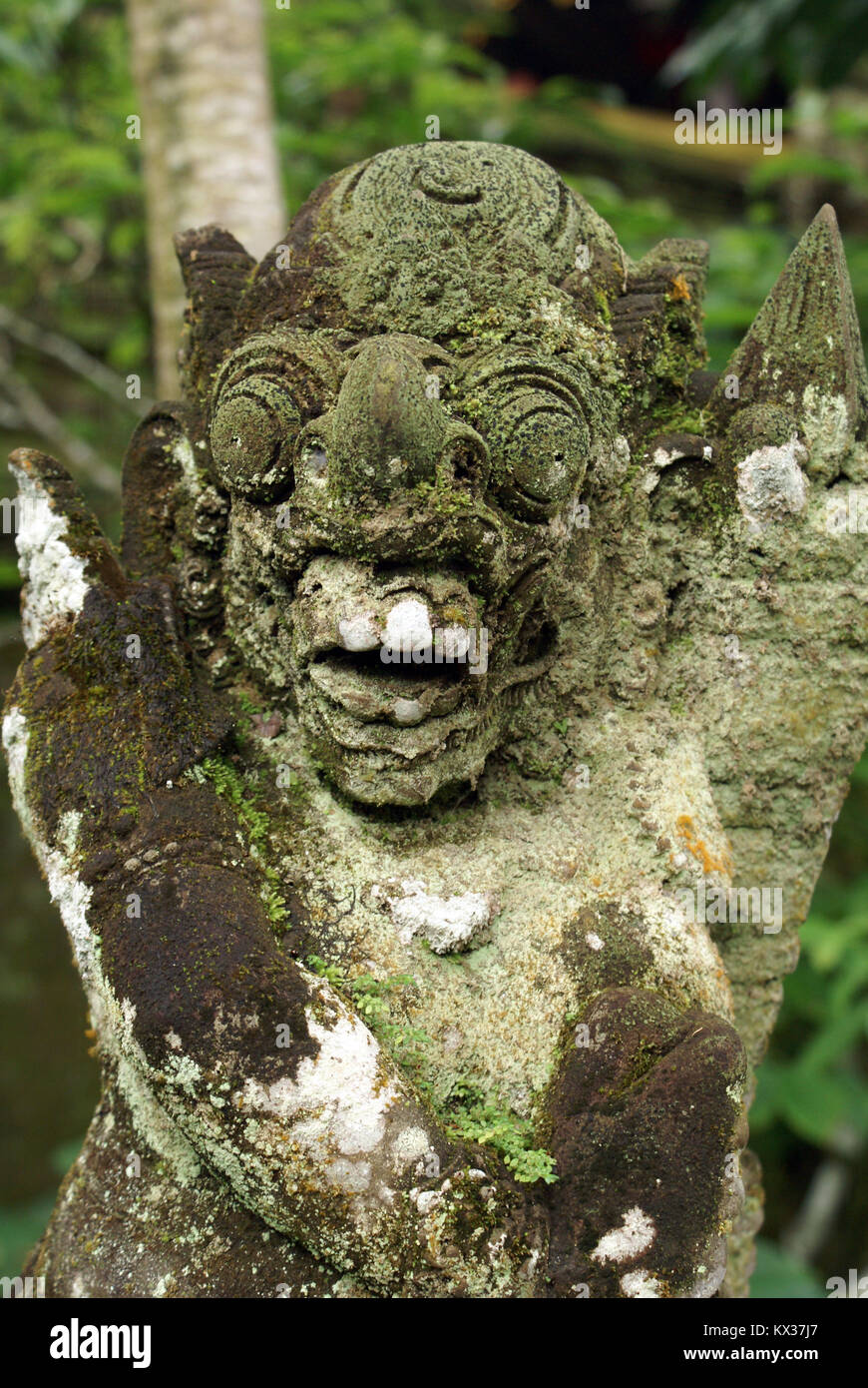 Face of green demon and teeth, bali Stock Photo - Alamy