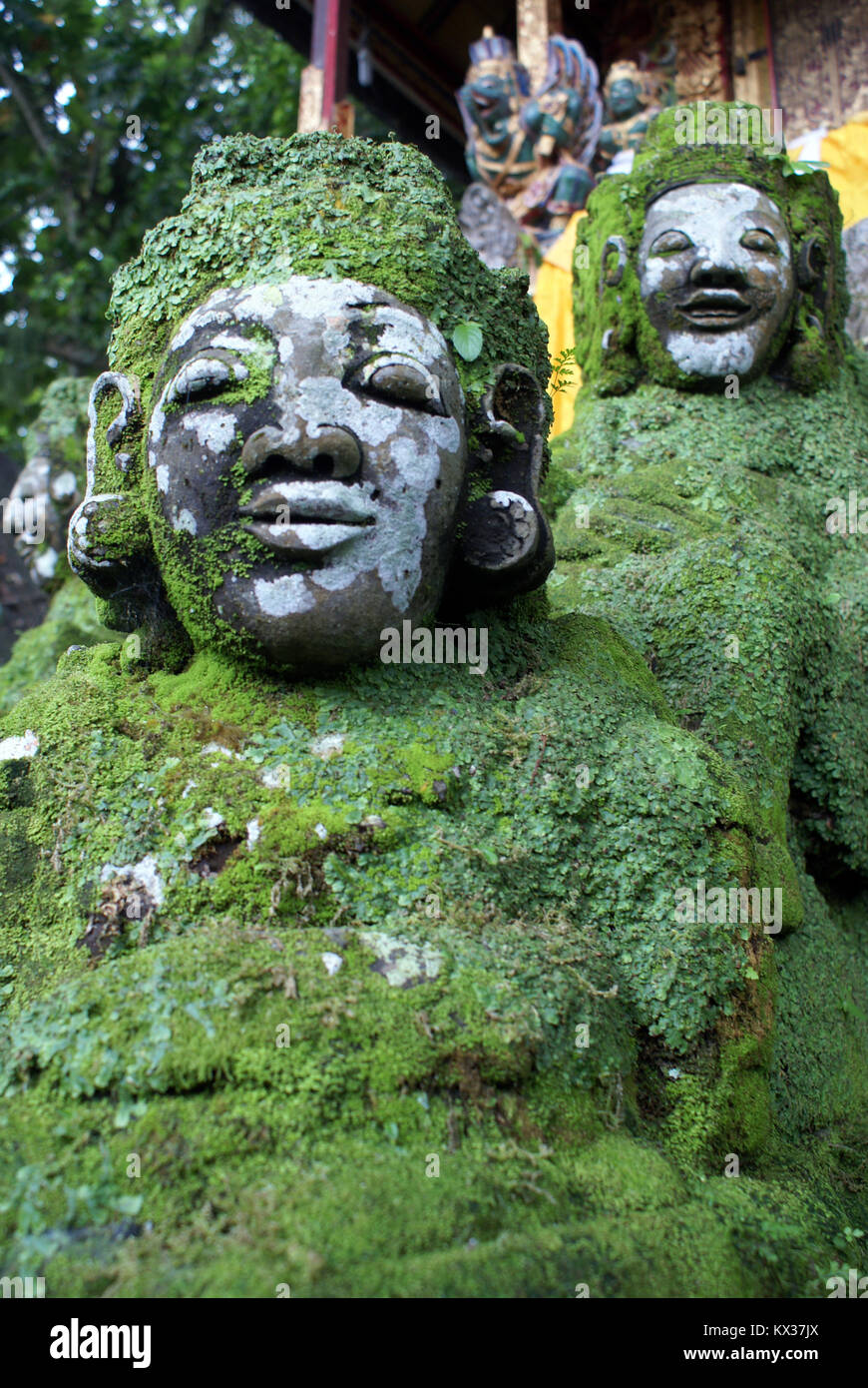 Green demons on the staircase in temple, Bali Stock Photo - Alamy