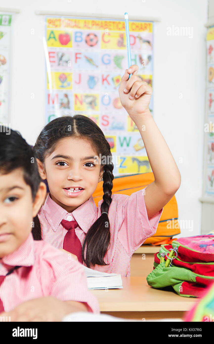 Active Kid Girl 1 School Students Book Studying In Class Stock Photo ...