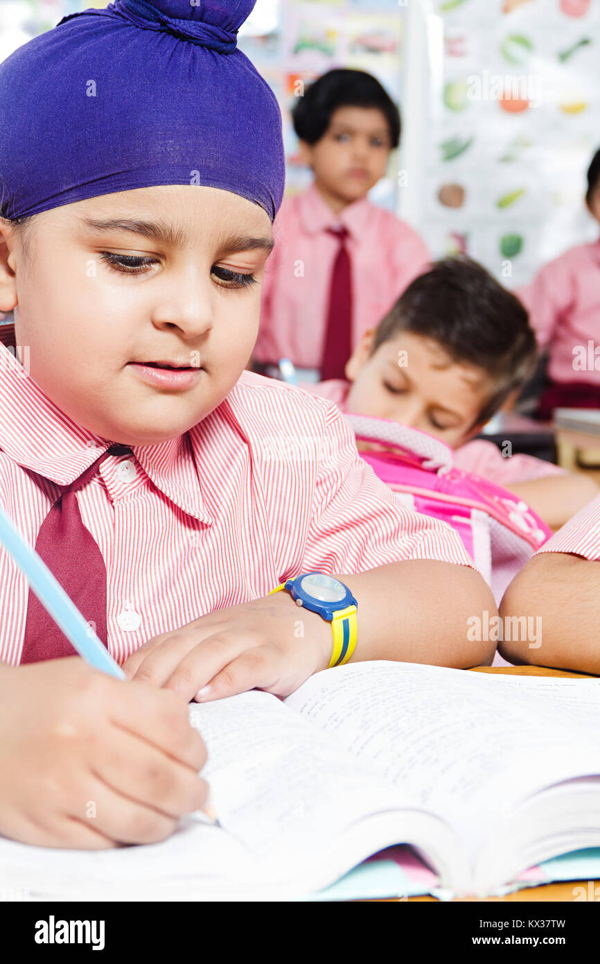 1 Indian School Little Boy Student Book Studying Education Classroom ...
