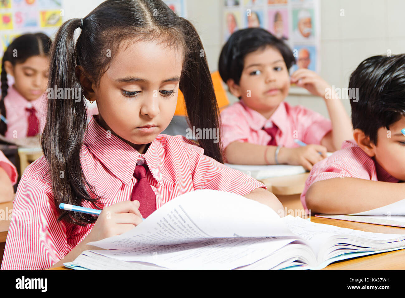 Indian kids in school uniform hi-res stock photography and images - Alamy