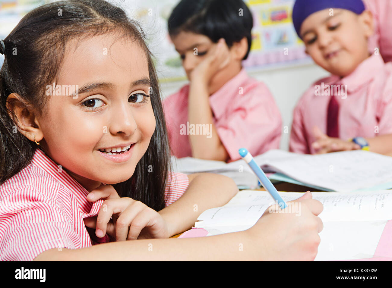 Classroom three children hi-res stock photography and images - Alamy