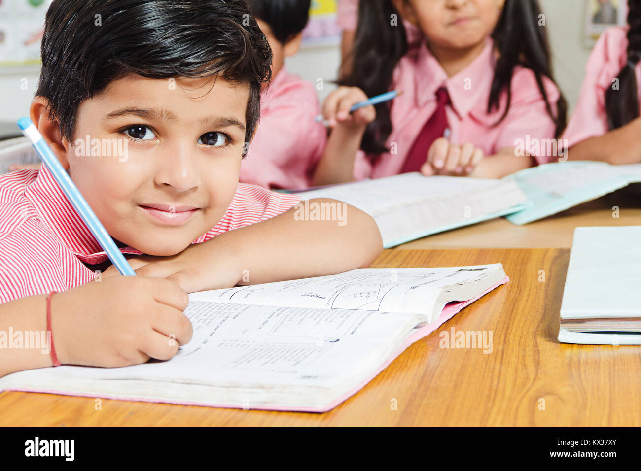 School Kids Students Book Study In Class Education Learning Stock Photo ...