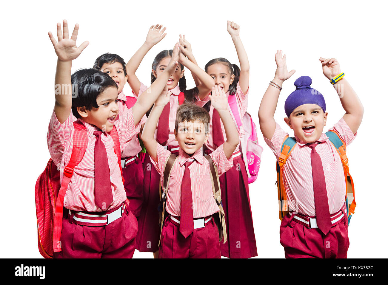 Group Indian School Kids Students Friends Together Having Fun Cheerful ...