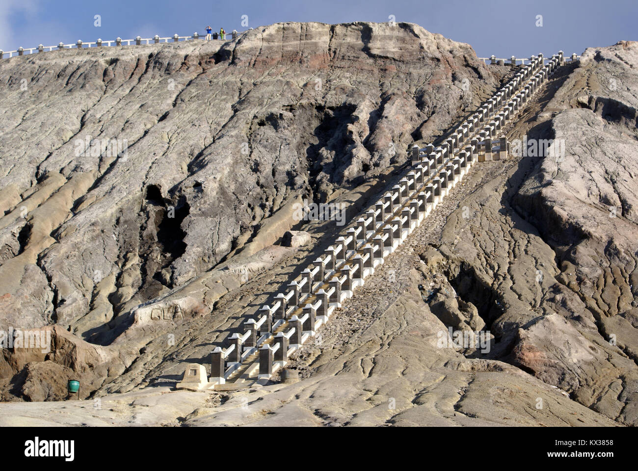 Staircase on the vulcano Bromo. Java, Indonesia Stock Photo - Alamy
