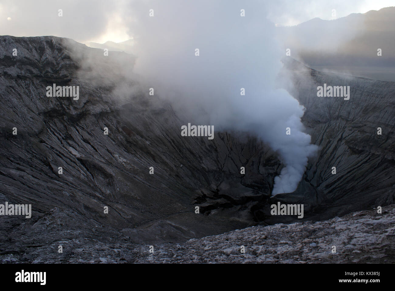 Crater of vulcano Bromo, Java, Indonesia Stock Photo - Alamy