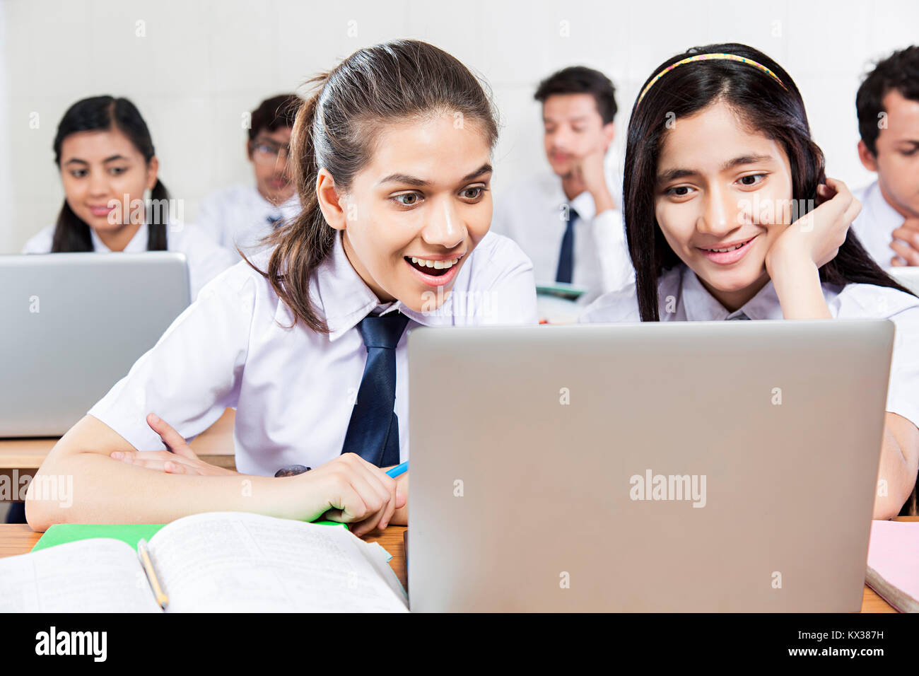 Indian girls in school uniform hi-res stock photography and images - Alamy