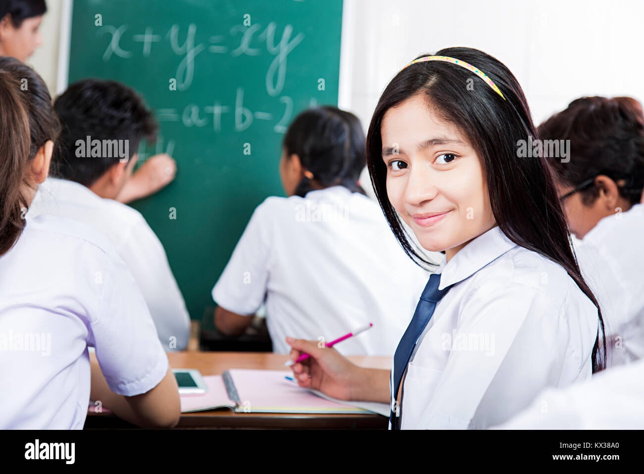 1 Indian School Girl Student Book Study Education In Class Stock Photo ...