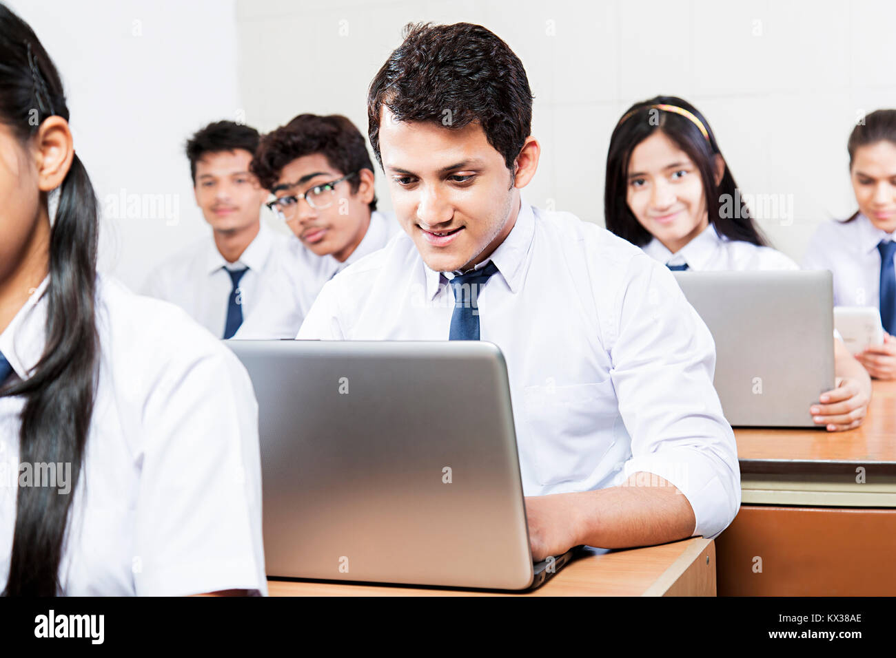 Indian school boy in classroom hi-res stock photography and images - Alamy
