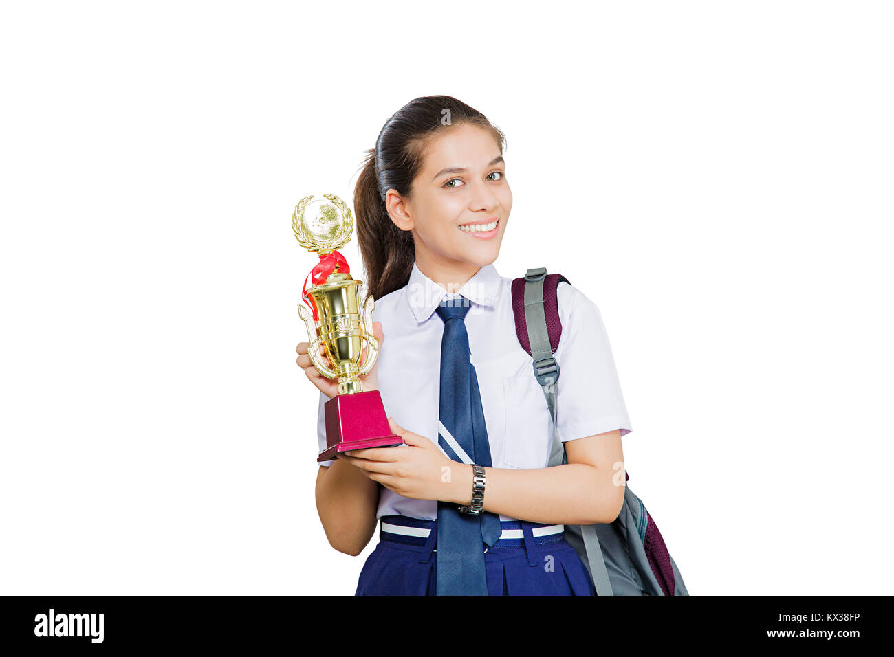 1 Indian Teenager Girl School Student Winning Trophy Success Education ...