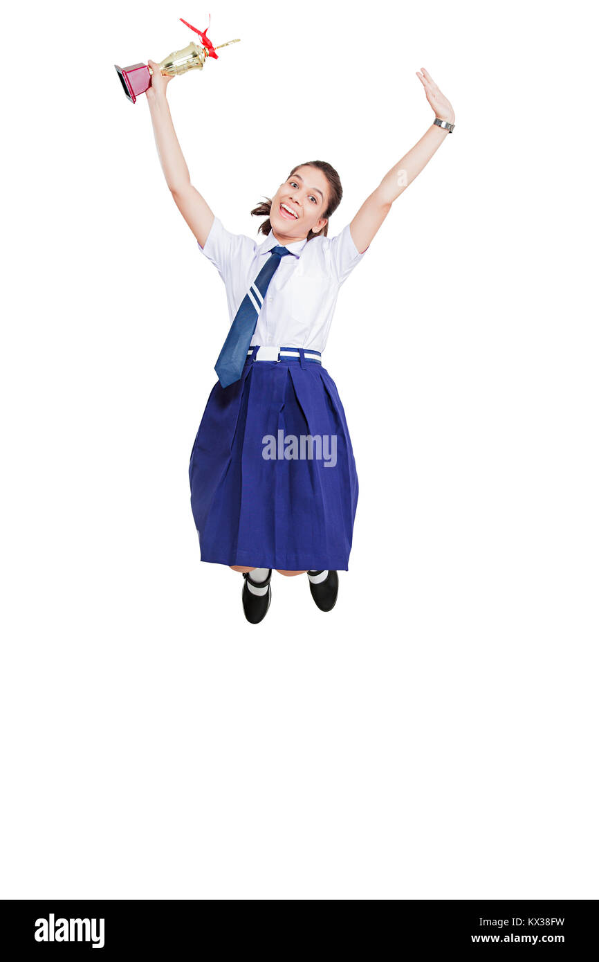 Girl trophy victory winning Cut Out Stock Images & Pictures - Alamy