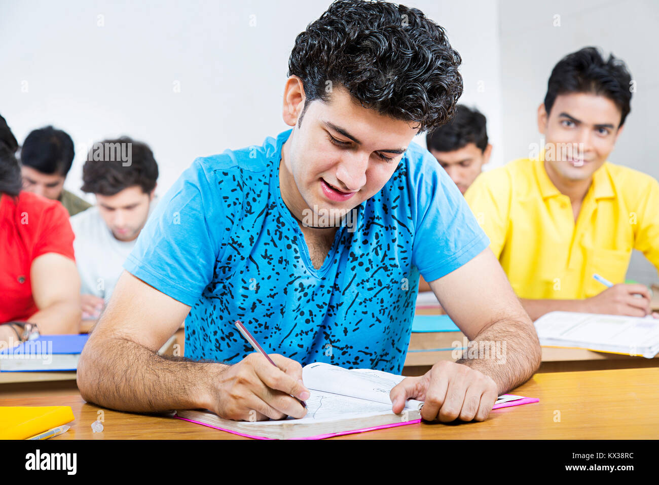 1 Indian College Boy Student Notebook Writing Study Education Class ...