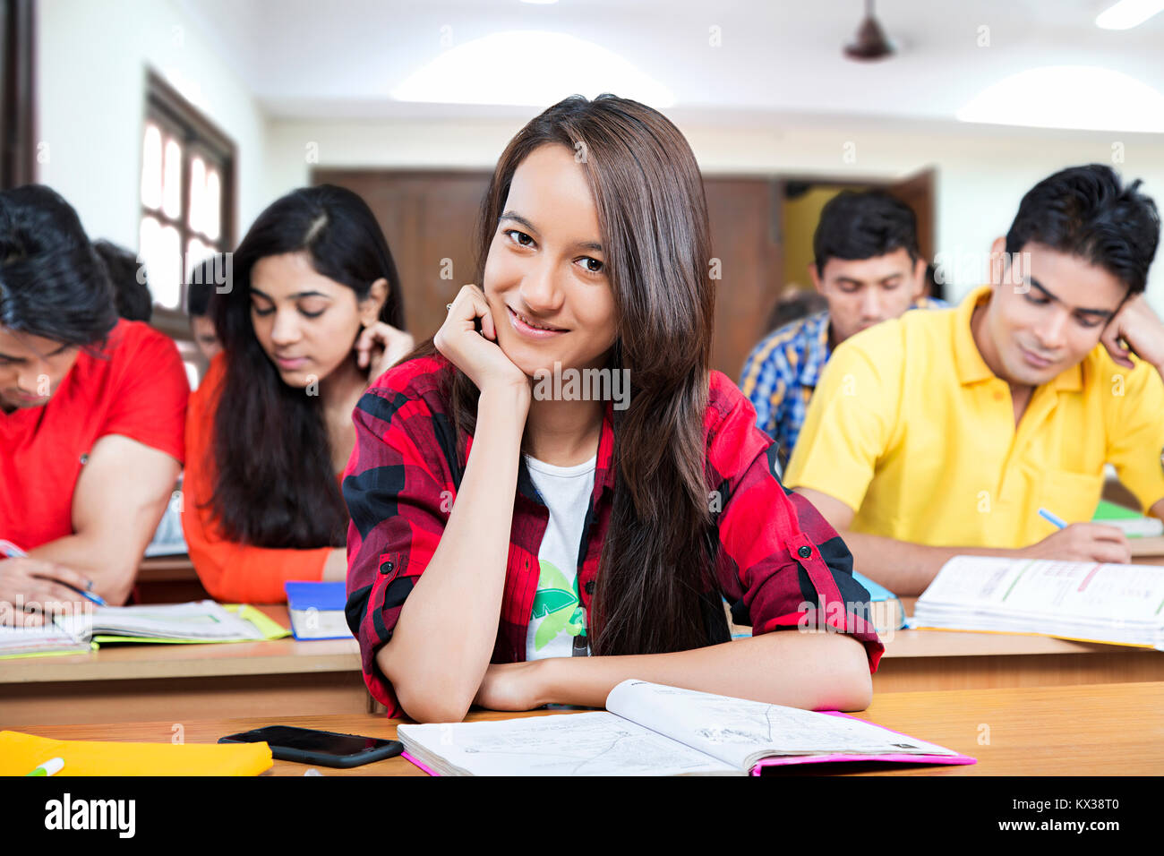 1 Indian College Girl Student Book Study Class Education Learning Stock ...
