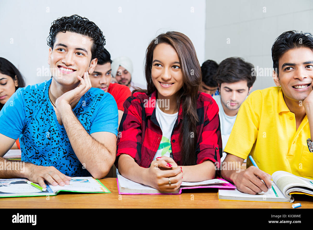 Groups Indian College Students Classmate s Lecture Studying In Class ...