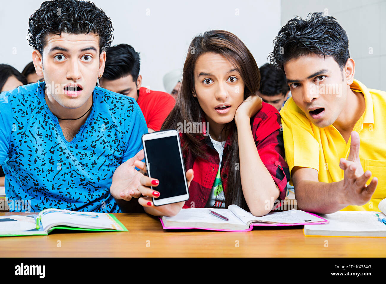 Shocked Indian College Friends Students Showing Cell Phone In Class ...