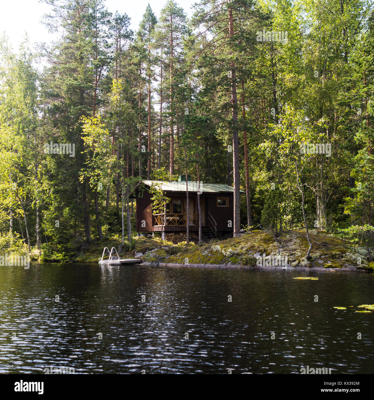Lakeside Shack - Finland Stock Photo - Alamy