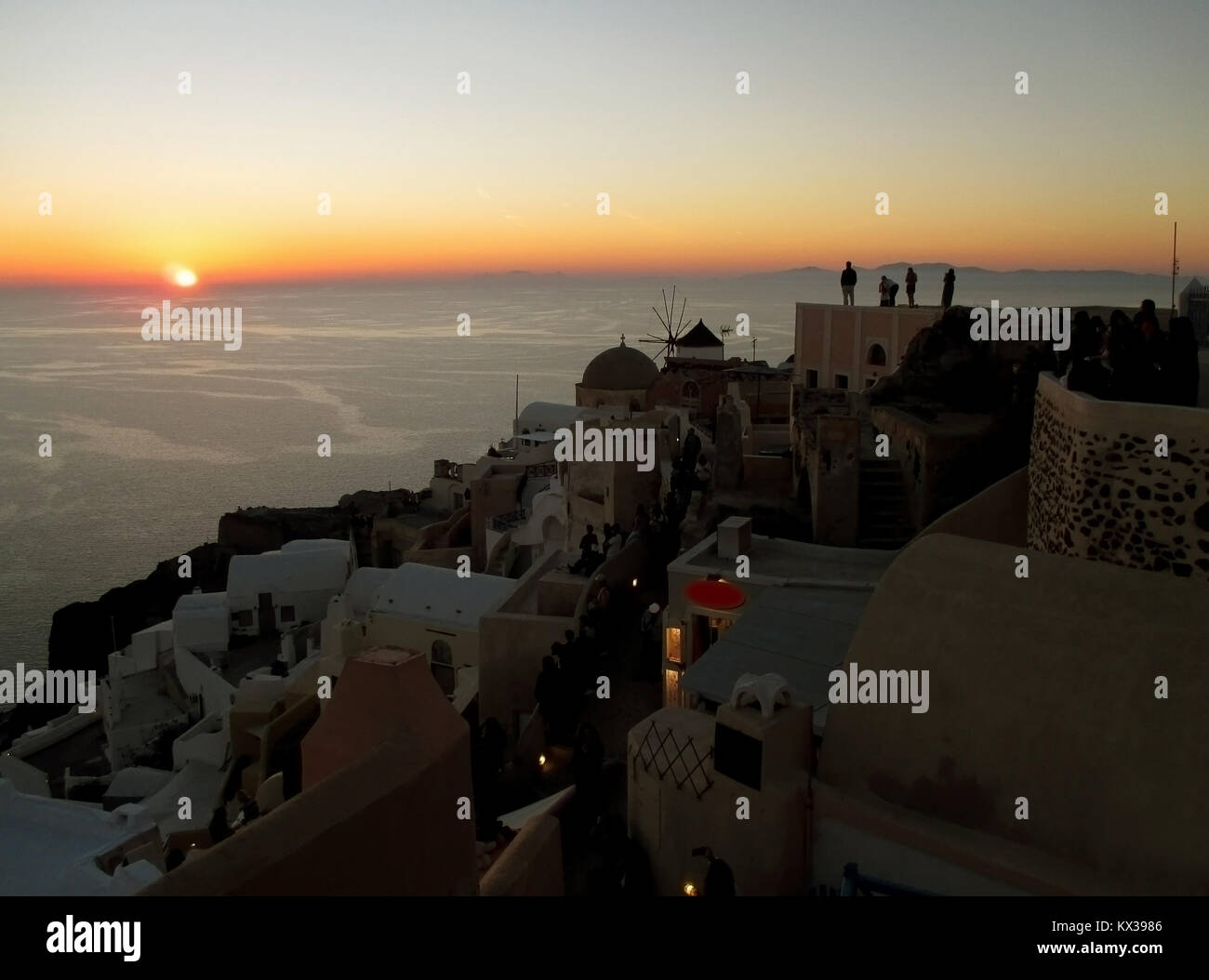 Breathtaking famous Oia Sunset, Oia village, Santorini Island of Greece ...