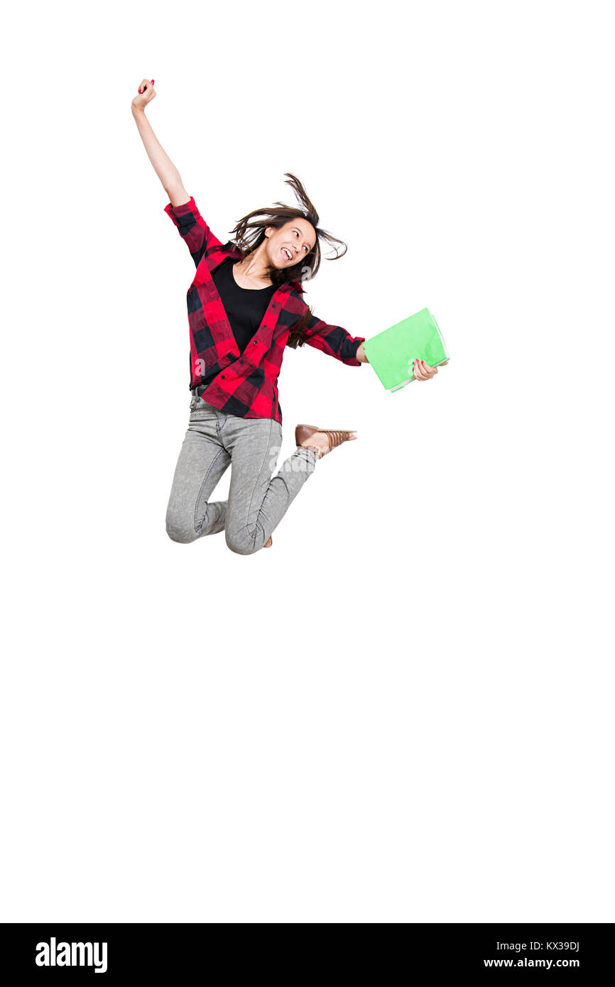 Indian college student jumping smiling hi-res stock photography and ...