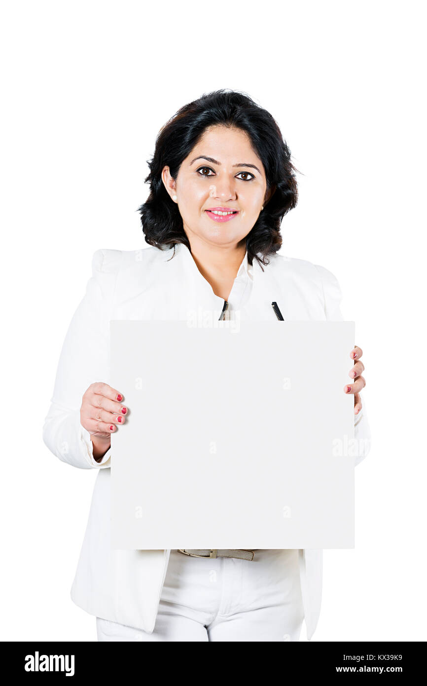 Indian Business Woman Manager Showing White Baord Stock Photo - Alamy