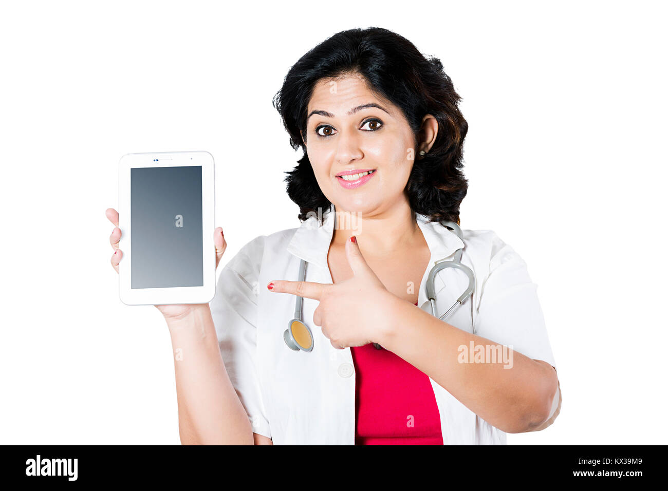 Indian Medical Female Doctor Showing Digital Tablet Pc Stock Photo - Alamy