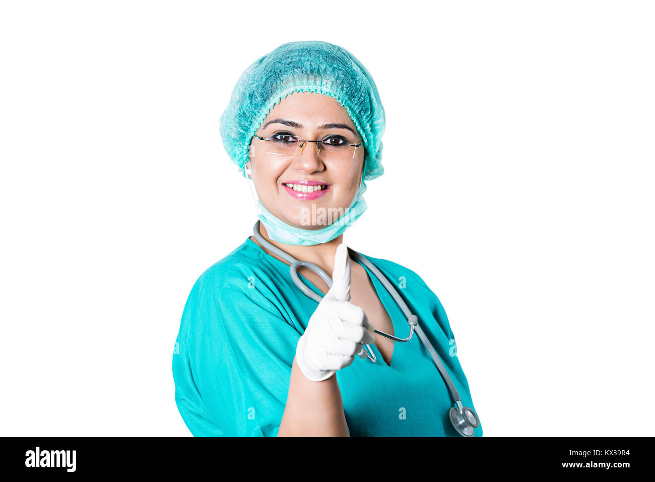 Indian Surgeon Woman Doctor Showing Thumbs up Success Stock Photo - Alamy