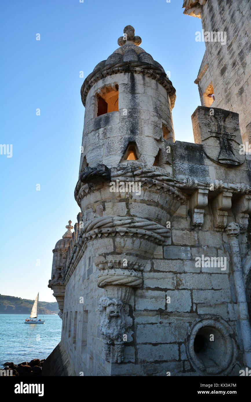 Belem Tower, famous tourist attraction in Lisbon, Portugal Stock Photo ...