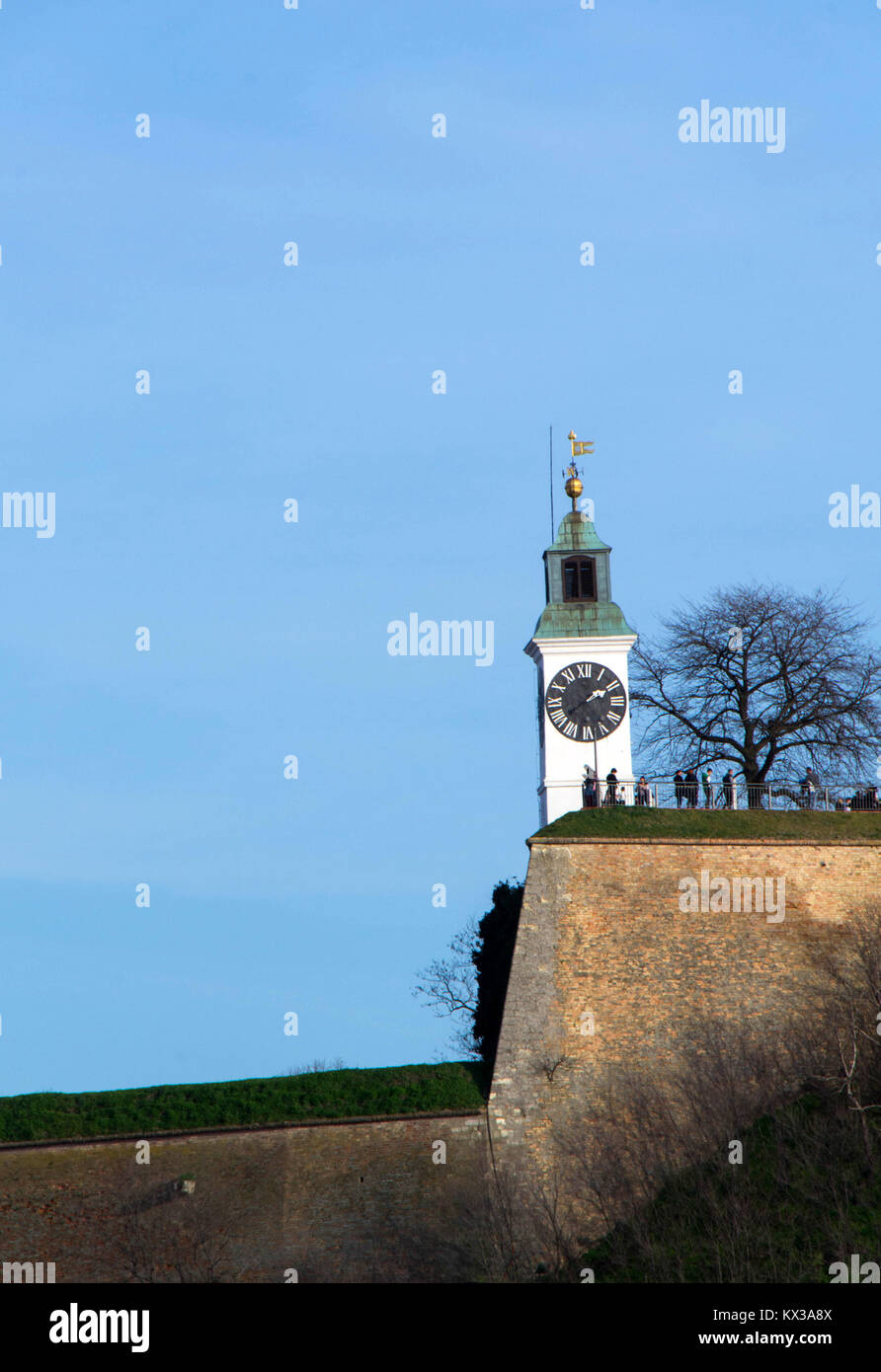 The old clock on the fortress, dial a drunken clock because the small ...