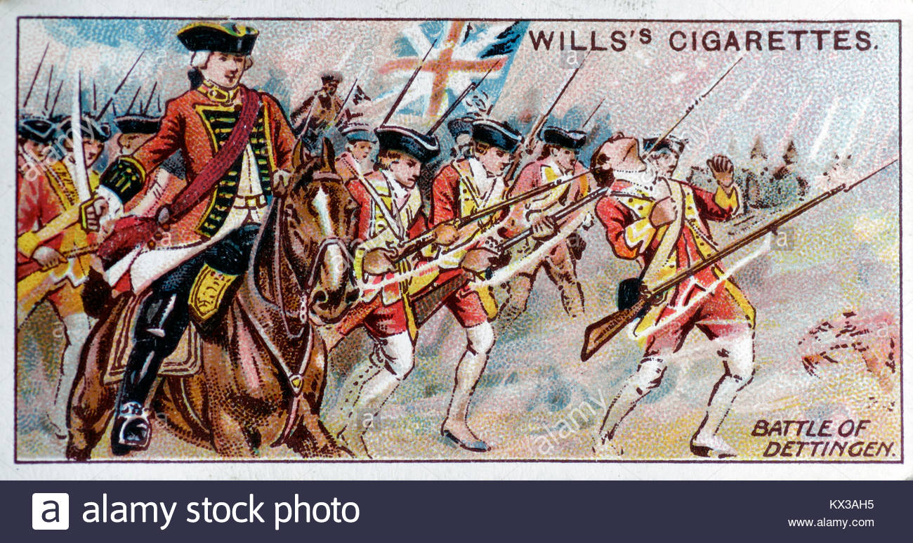 Depiction of the Battle of Dettingen Stock Photo - Alamy