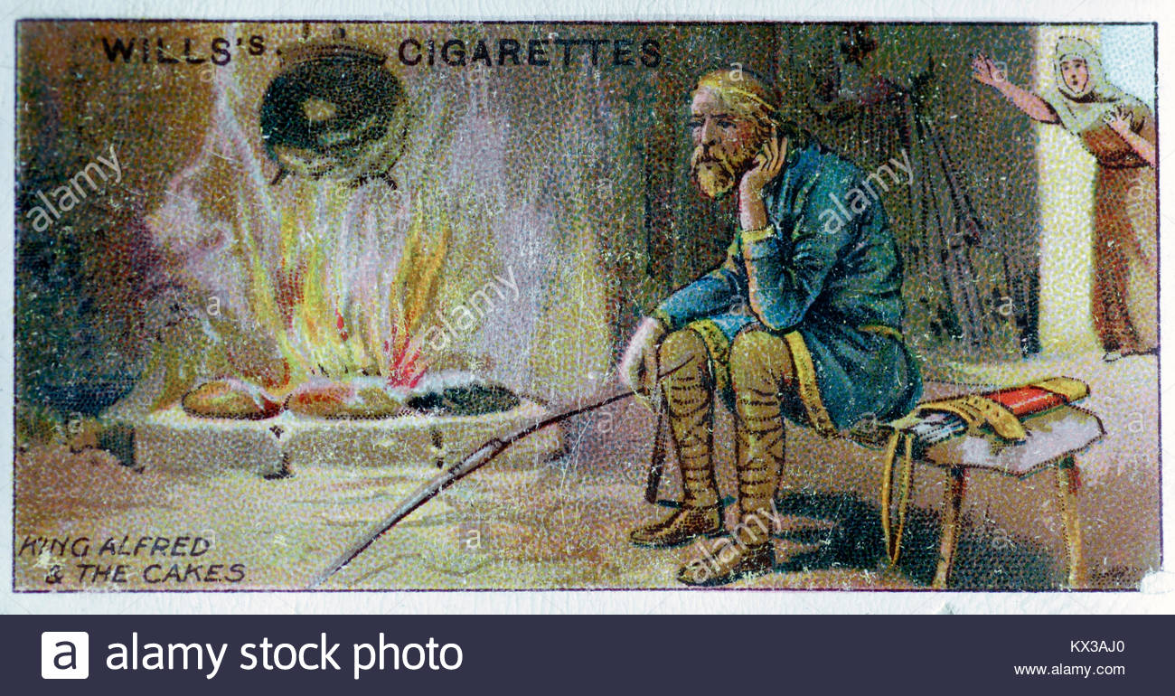Depiction of King Alfred & the Cakes Stock Photo - Alamy