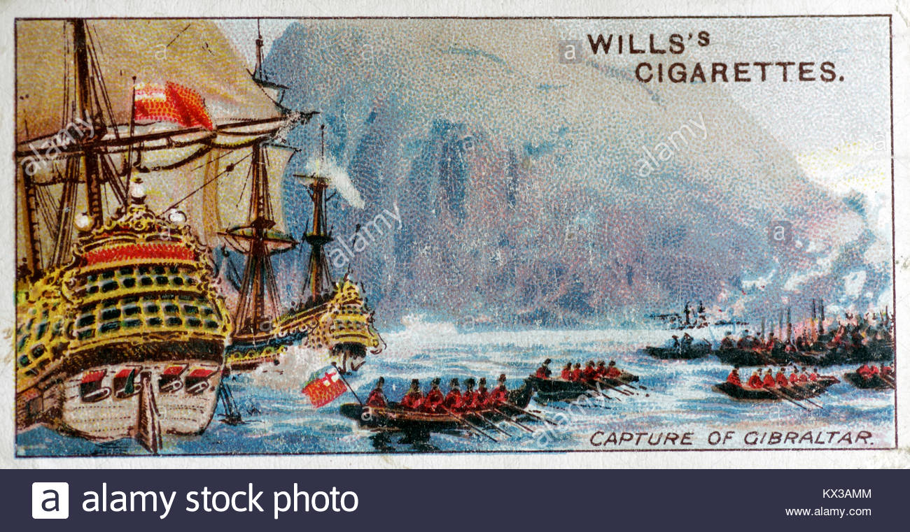 Depiction of the Capture of Gibraltar Stock Photo - Alamy