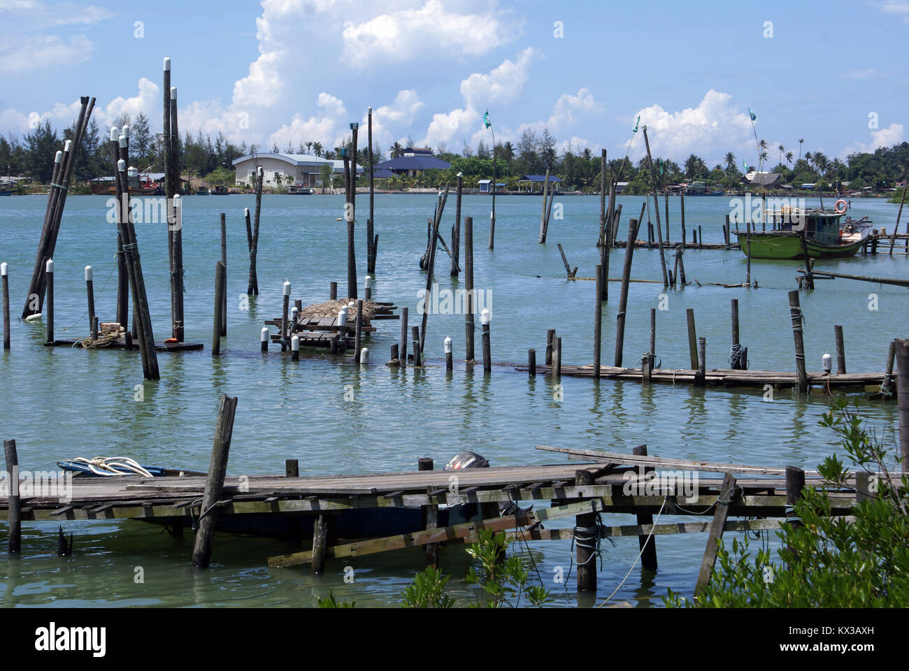 Boats and river in Kemaman, Malaysia Stock Photo - Alamy