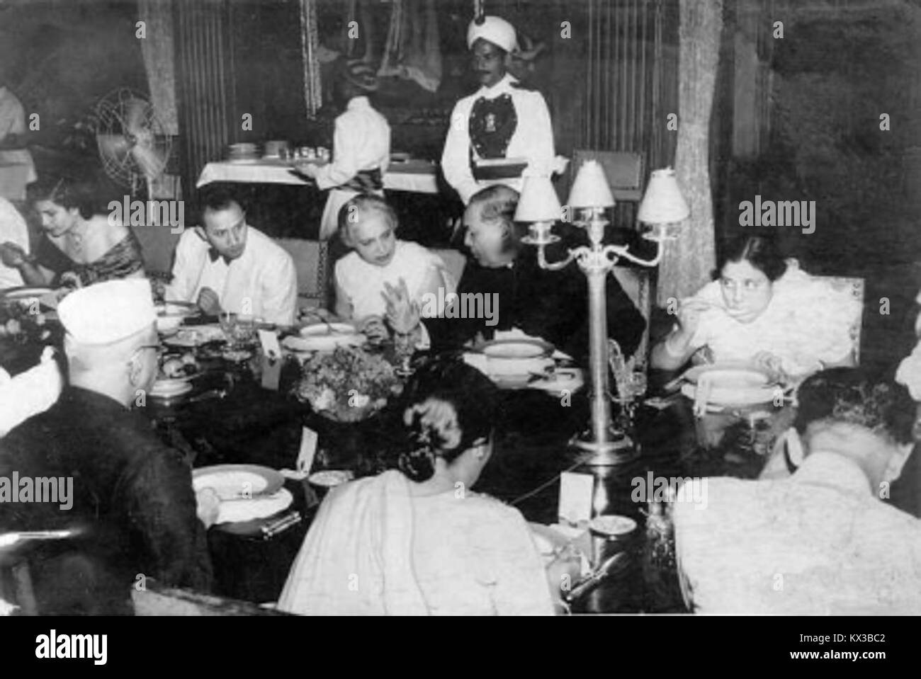 Dr. Ambedkar at some dinner party. Savita Ambedkar, Vijaya Laxmi Pandit ...