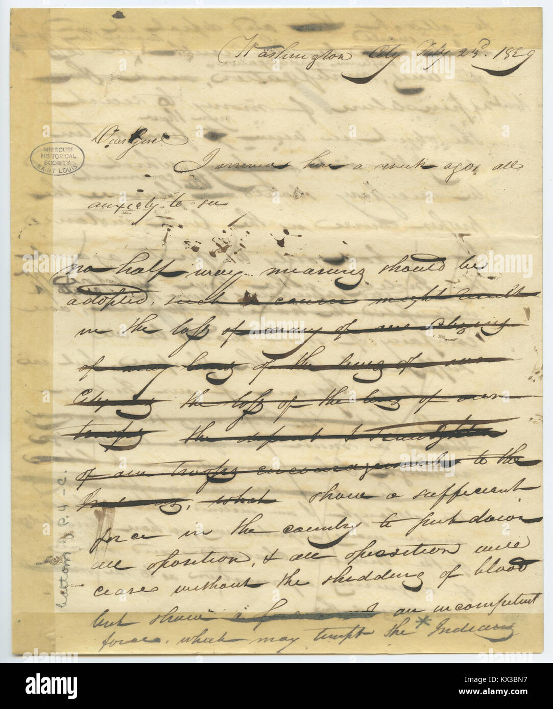 This is a draft of a letter by William H. Ashley, written on February ...