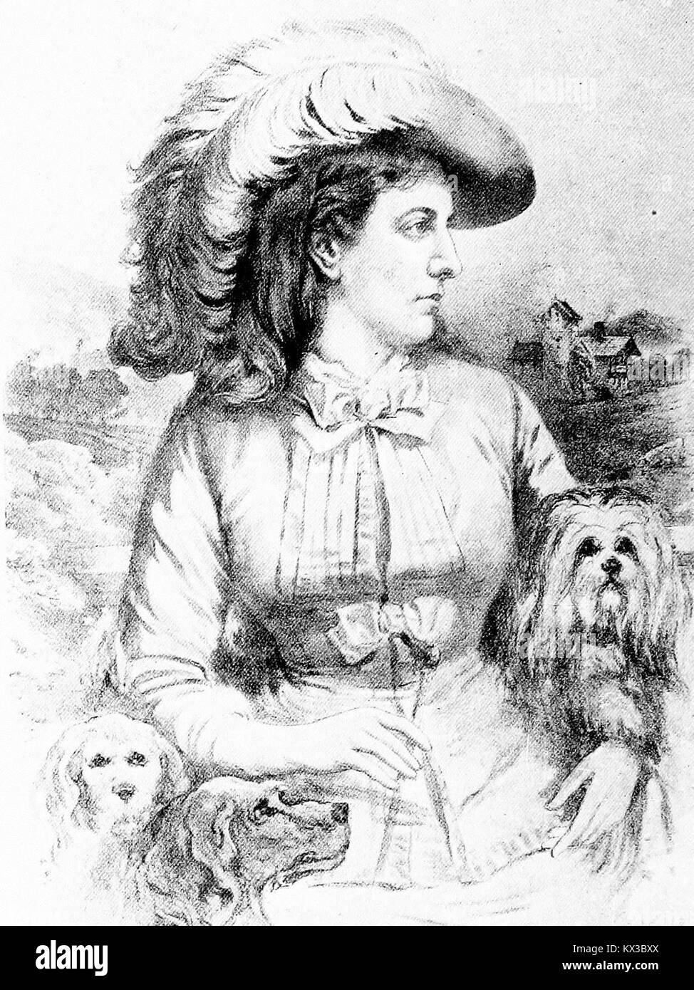 This drawing features Maria Louise Ram, a historical figure known for ...