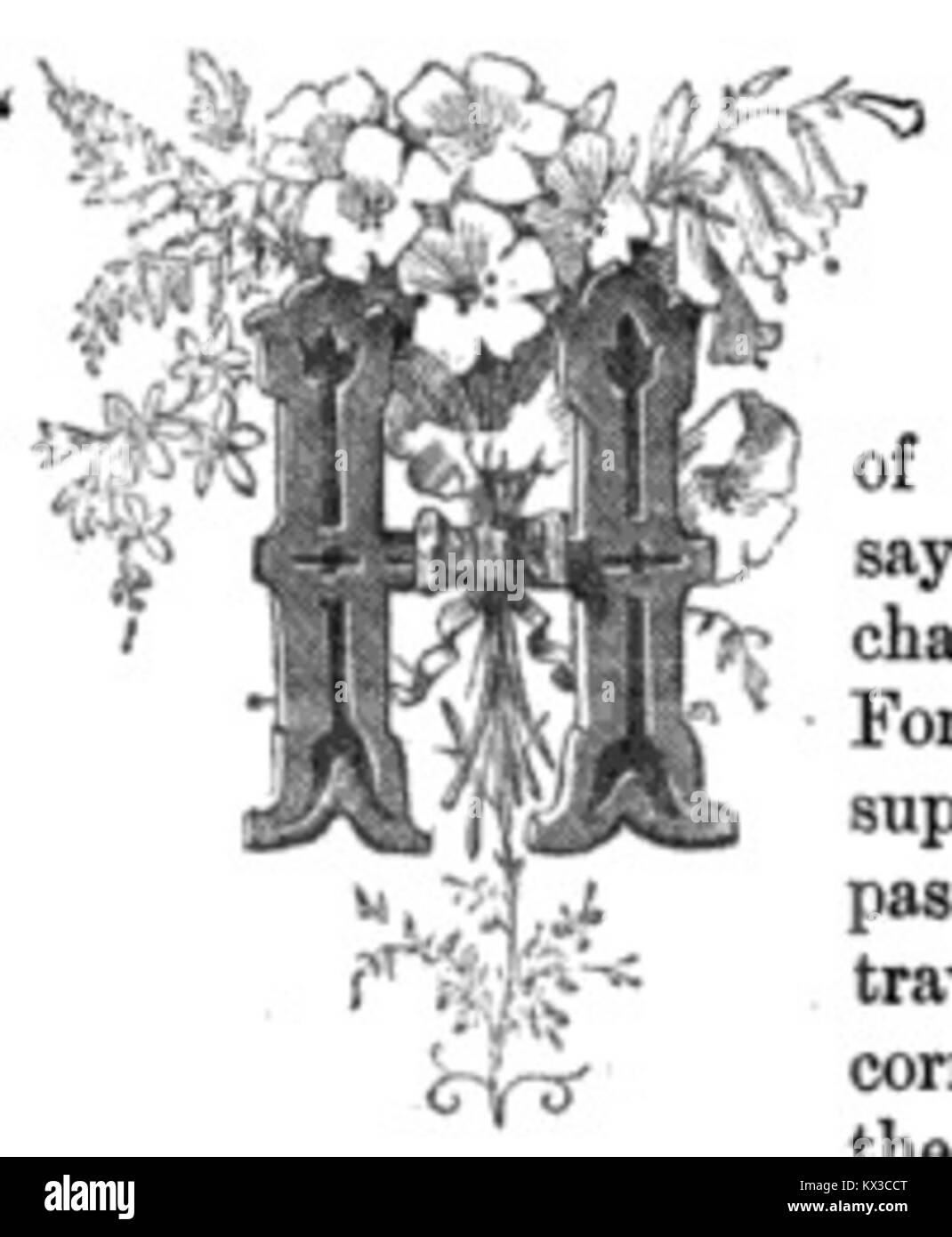 The 'Drop Cap H Drawing' is a decorative initial letter used in ...