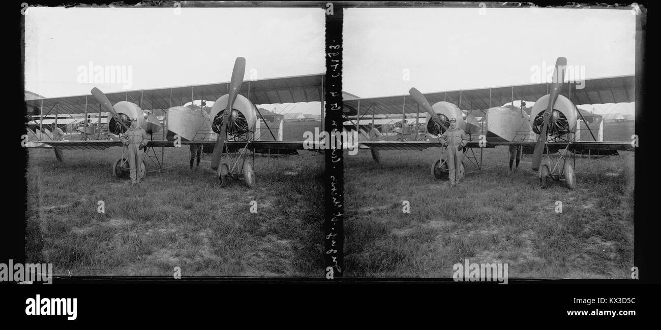 This image shows a Caudron G4 C 1293 aircraft, piloted by Lt Michas, in ...