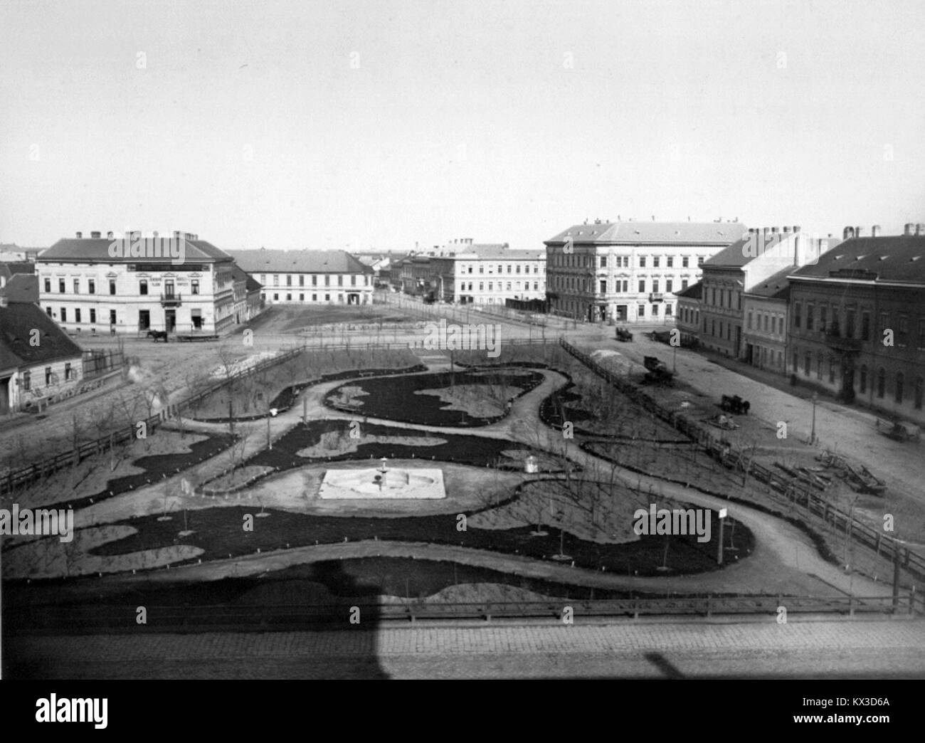 An 1885 photograph of Dugonics Square and the Faculty of Arts at the ...