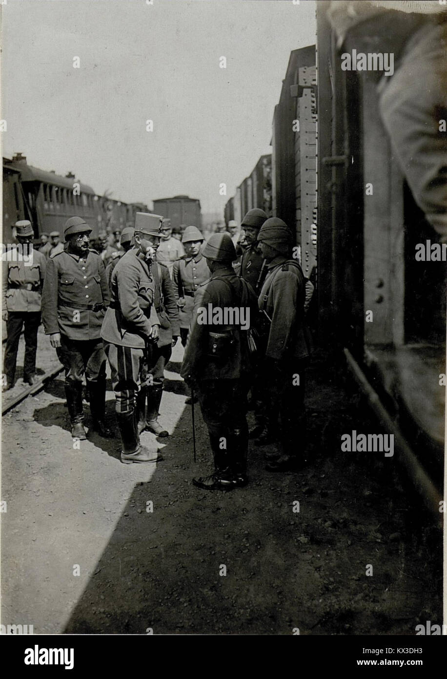 A 1916 photograph showing the passage of Ottoman troops through Chodrow ...