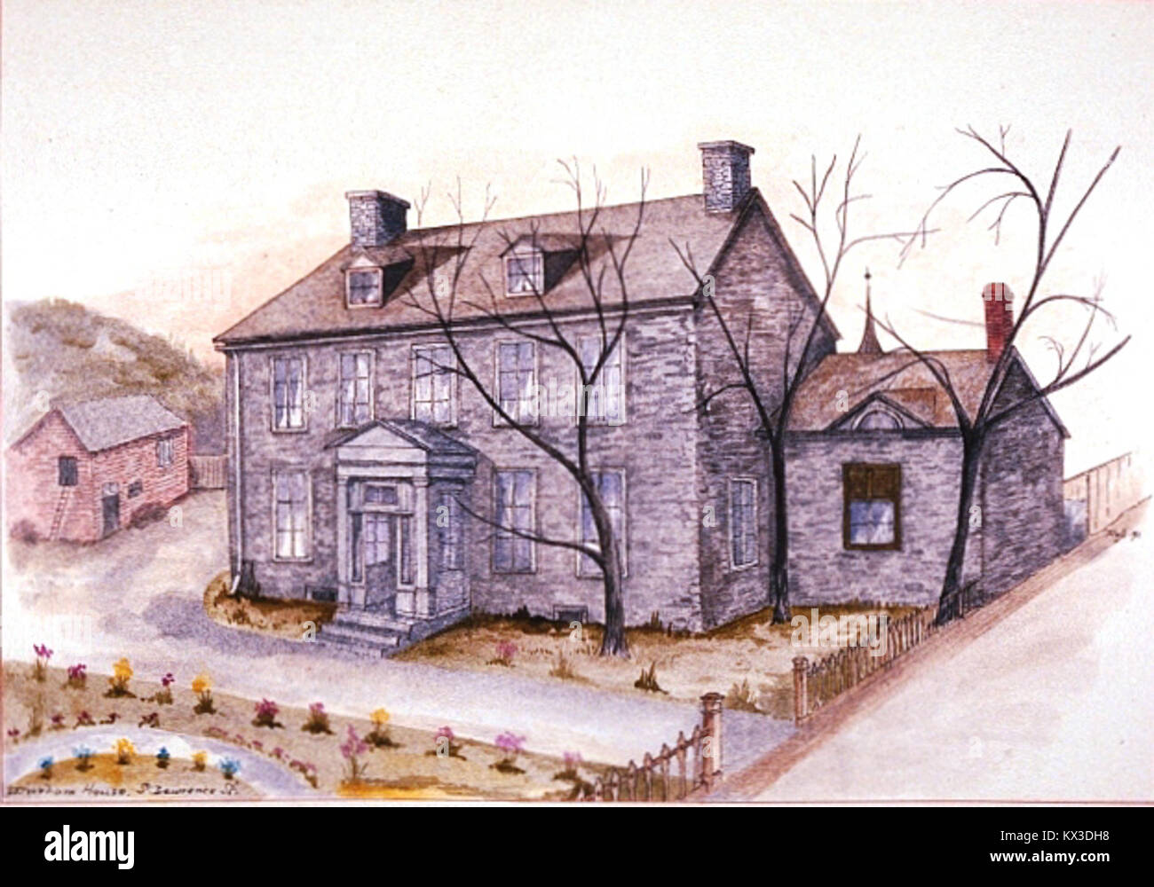 A historic photograph of Durham House located on St. Lawrence Street ...