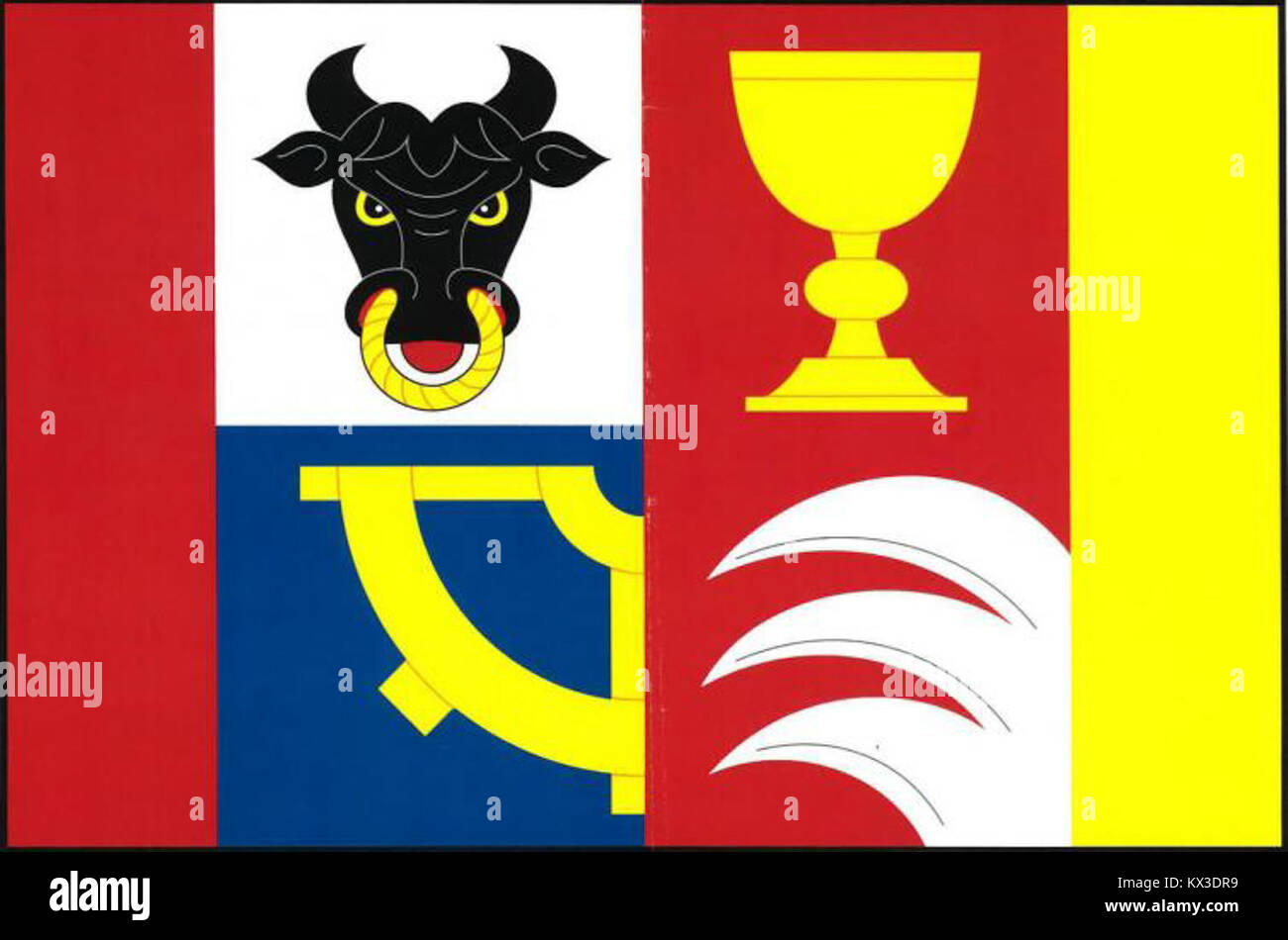 This record depicts the flag of Dvakačovice, documenting municipal ...