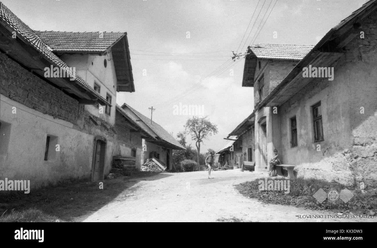 Photograph of two restored houses in Gradisca, Italy, from 1964 ...