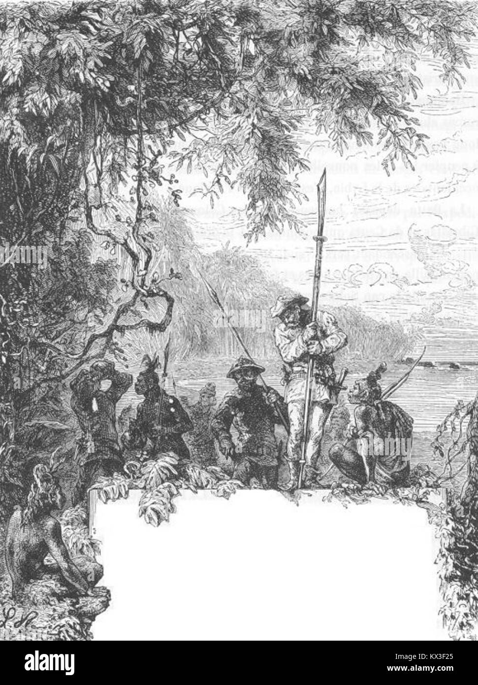 This historical illustration depicts early discoveries of the Earth ...