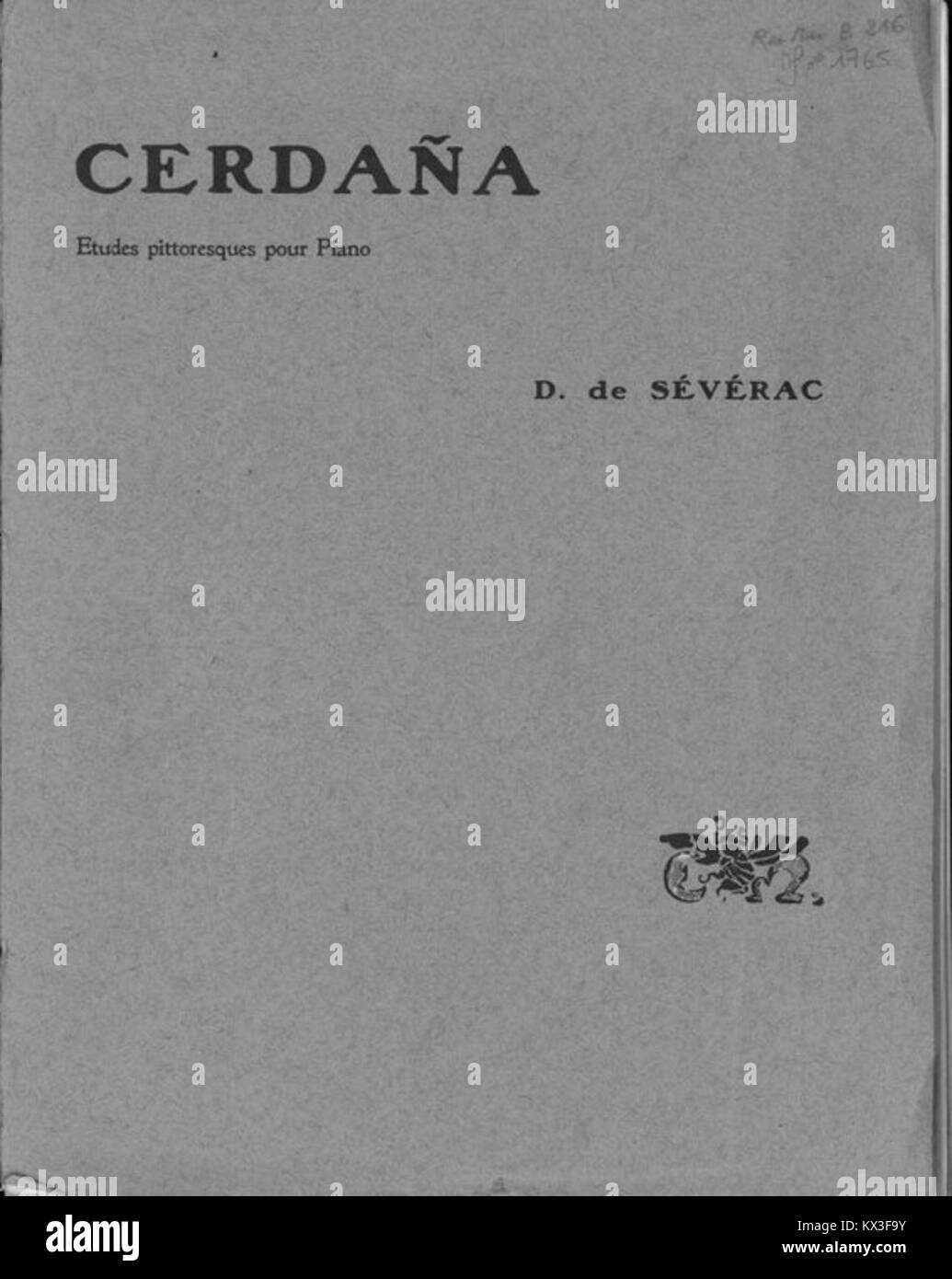 A title page from the 1911 work by Diodat de Séverac, a notable ...
