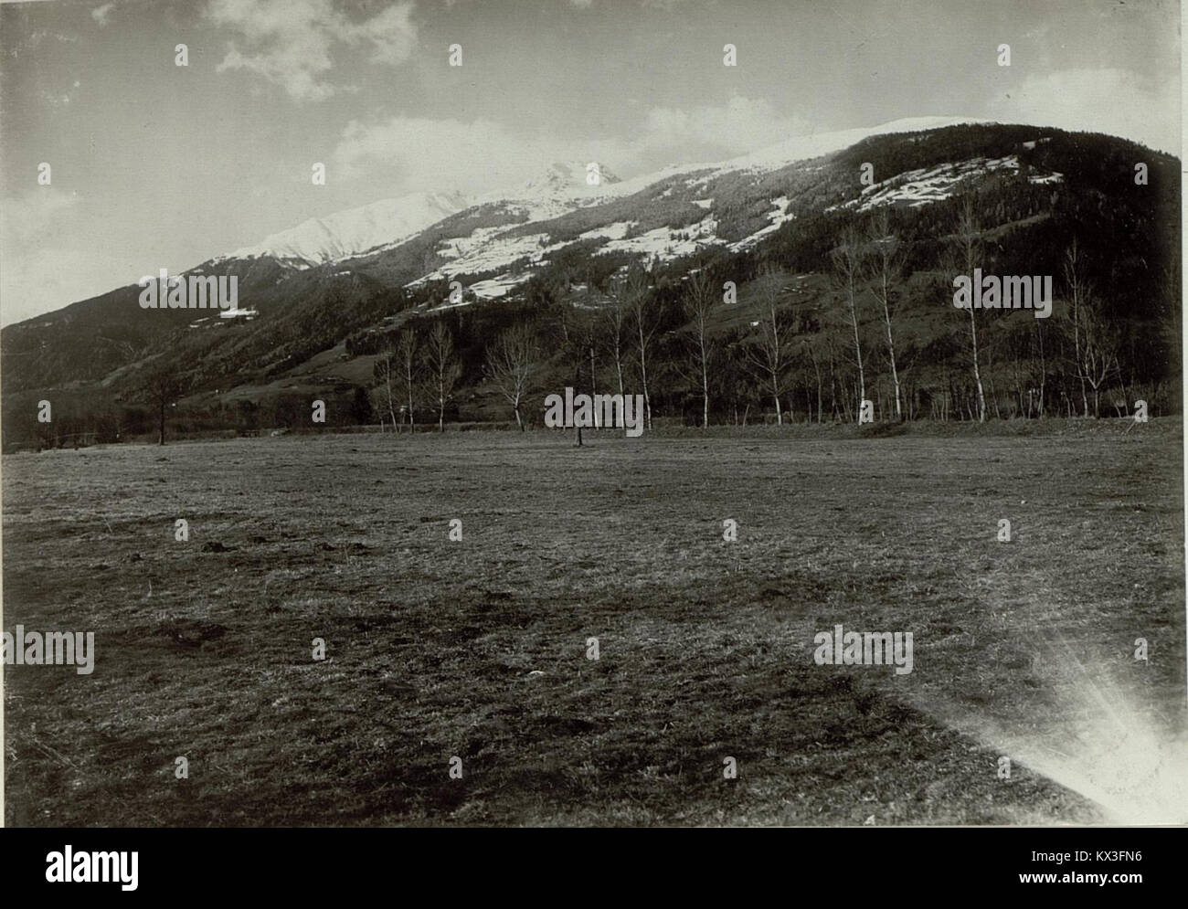 A photograph showing the view of Dölsach, Austria, taken from a railway ...