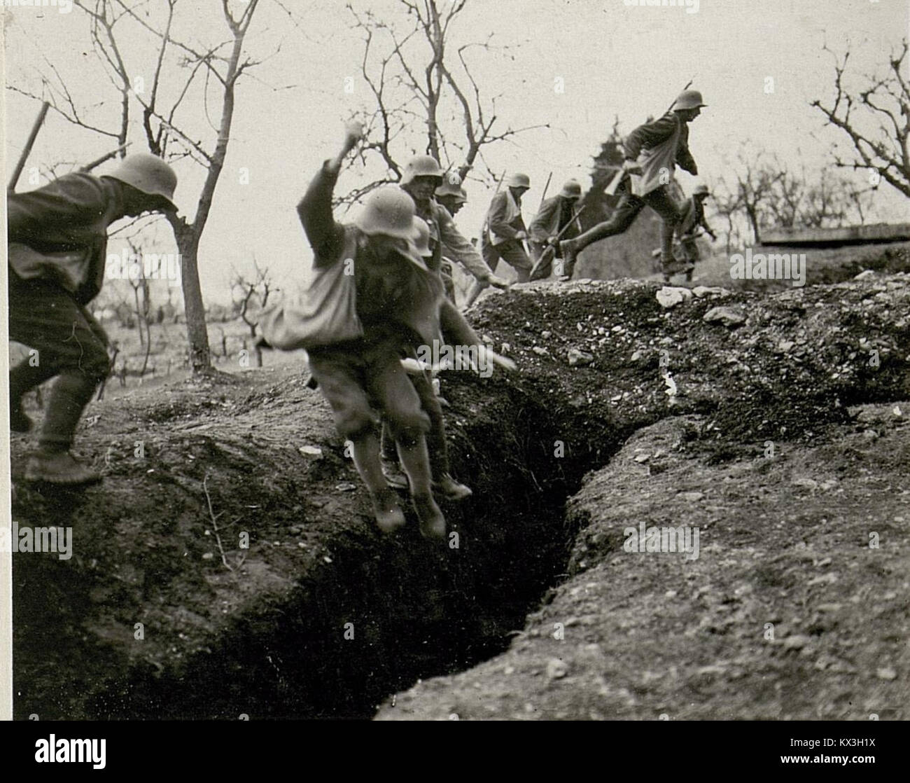 This photograph shows the Sturm Battalion in Levico, Italy, performing ...