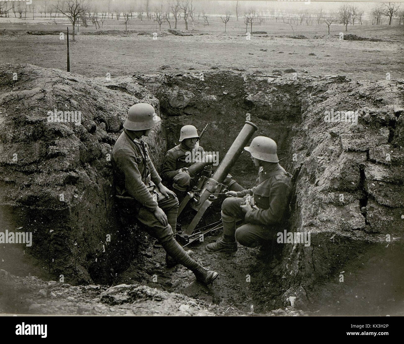 A historical image documenting exercises of a Sturm Battalion in Levico ...